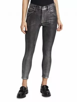 Frame - Le High Coated Skinny Crop Jeans