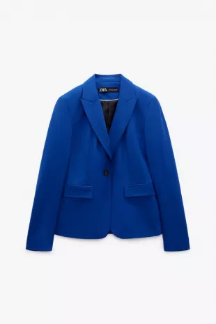 Zara - Basic Blazer In Blue
