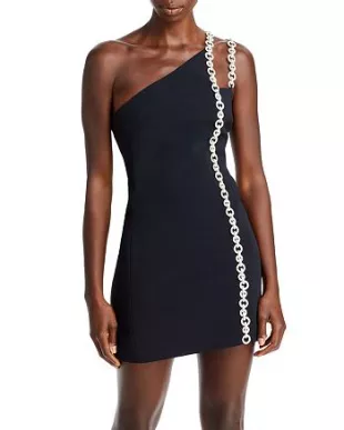 David Koma - Crystal Chain Asymmetric Mini Dress