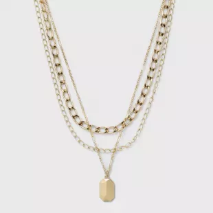 A New Day - 3 Row Chunky Chain Necklace