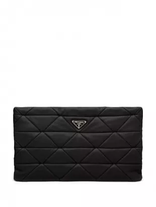 Prada - System Leather Clutch
