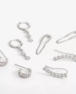 express - Set Of 4 Rhinestone Earrings