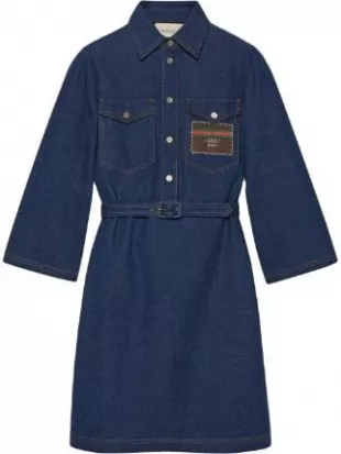 Gucci - Belted Denim Dress