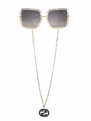 Gucci - Chain 57MM Square Sunglasses