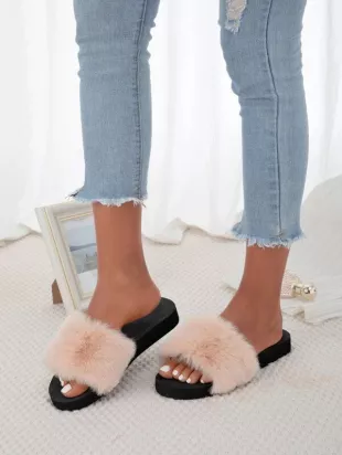 Shein - Minimalist Fuzzy Slides