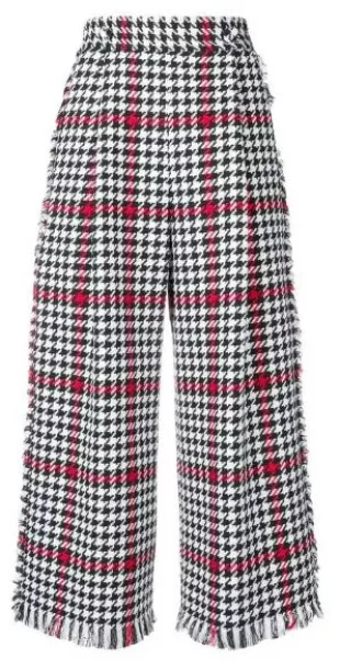 msgm - Wide Leg Houndstooth Trousers