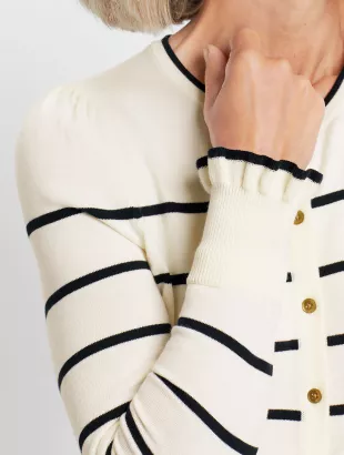Talbots - Charming Cardigan In Mariner Stripe