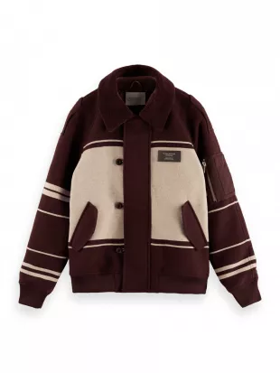 Scotch & Soda - Jacquard Wool Blend Bomber Jacket