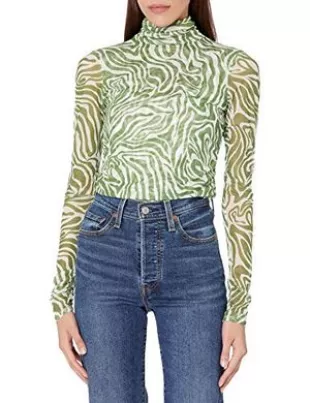 Cinq à Sept - Woodblock Zebra Shirred Turtleneck