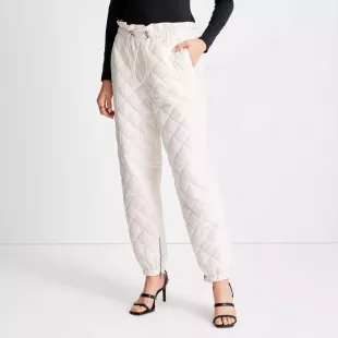 Kahlana Barfield Brown - Quilted High-Rise Cinch Waist Jogger Pants