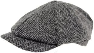 snugrugs - Mens 100% Wool/Tweed 8 Piece Baker Boy/Shooting Flat Cap/Hat ...