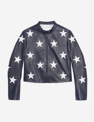 Sandro - Leather Jacket With Stars
