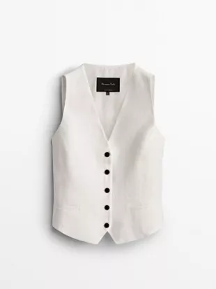 Massimo Dutti - Linen Waistcoat