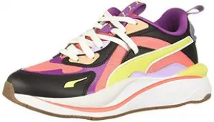 Puma - Women's RS Curve Sunset Sneakers, Peach-Nrgy Yellow-Puma Black