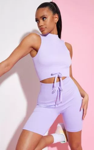 prettylittlething - Sport Seamless Drawstring Crop Top