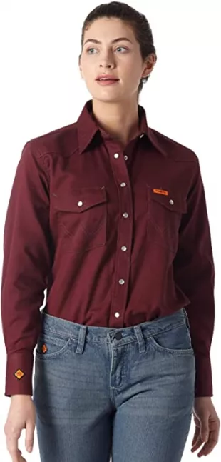 Wrangler - Men's Authentic Cowboy Cut Work Western Long-Sleeve Firm ...