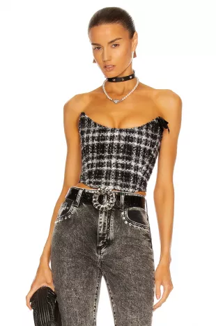Alessandra Rich - Tweed Corset Top