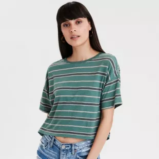 AE - Striped Boxy Crop T-Shirt