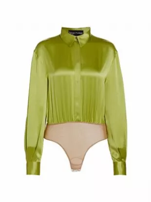 Sergio Hudson - Silk Blouse Bodysuit