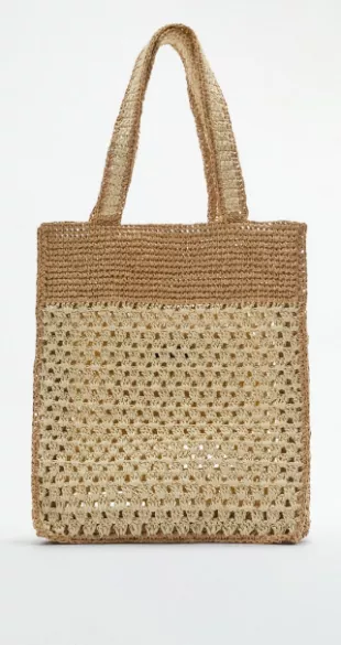 Zara - Contrast Woven Tote Bag