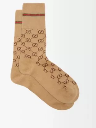 Gucci - Chaussettes en coton mélangé à bande Web