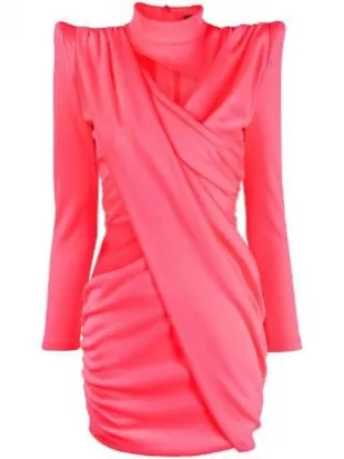 Balmain - Structured-shoulder Draped Minidress