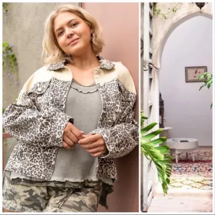 pol - Leopard Denim Jacket