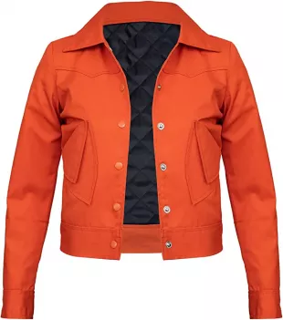 SHAZMEEN - Short Cropped Cotton Jacket Women - Orange Cropped Jacket ...