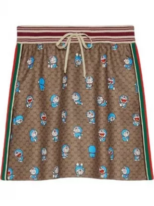 Gucci - x Doraemon © Fujiko-Pro technical jersey skirt