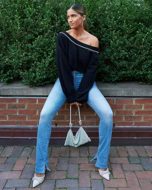 express - Bow Embellished Convertible Sweater