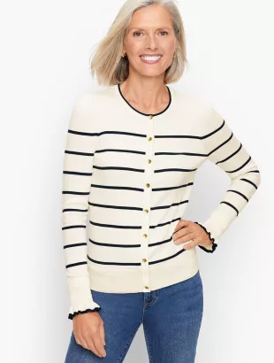 Talbots - Charming Cardigan in Mariner Stripe