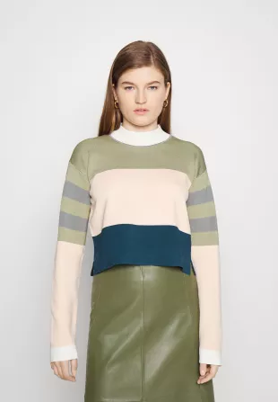 Club Monaco - Colorblock Mock Neck Sweater