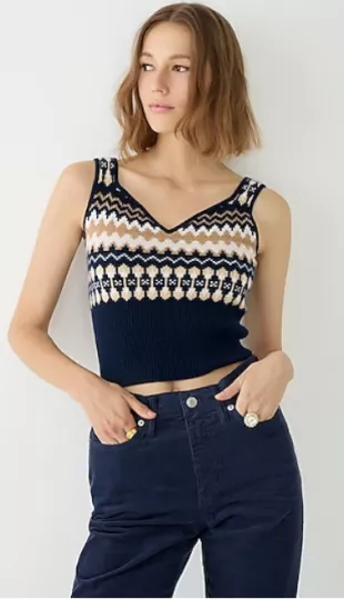 J Crew - Cashmere Fair Isle Tank Top