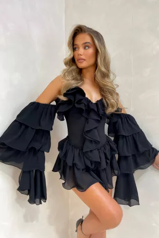 Wanderdoll - Kendal Playsuit in Black