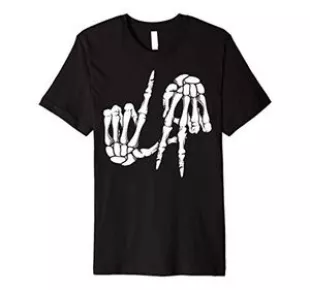 Cute Freaky Los Angeles - Hand Sign Skeleton LA Gift Premium T Shirt