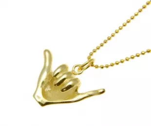 Arthurs Jewelry - Yellow Gold Plated Silver 925 Hawaiian "Shaka" Hang ...
