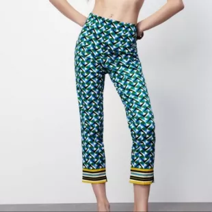 Zara - Geometric Print Slim Fit Pants