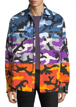 Valentino Garavani - Men's Multicolor Camouflage Shuffle Shirt Jacket
