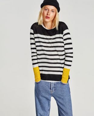 Zara - PULL RAYÉ EN CONTRASTE