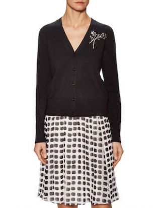 ate Spade New York - Embellished V Neck Cardigan by Kate Spade New York