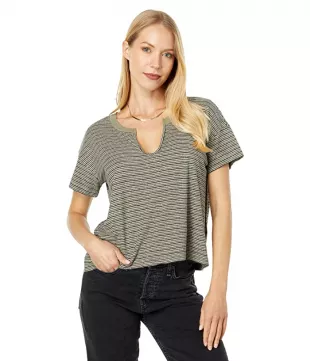 Madewell - Hemp-Cotton Split-Neck Crop Tee