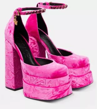 Versace - Medusa Aevitas Velvet Platform Pumps