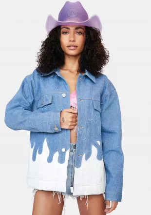 Neon Cowboys - Light Up Flame Denim Jacket