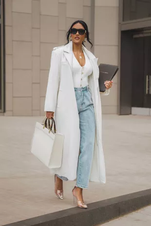 Jlux Label - Ivory Savannah Belted Wool Coat