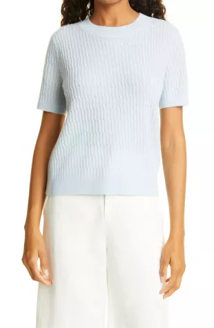Club Monaco - Short Sleeve Rib Cashmere Sweater