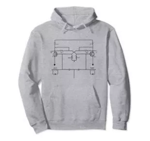 Fun Electronic Circuit Diagram '80 Dustin Nerd Geek Graphic Pullover Hoodie