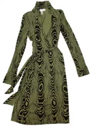 Diane von Furstenberg - Green Silk Wrap Dress
