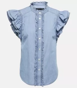 Veronica Beard - Tenille Ruffle Detail Denim Shirt