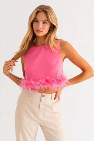 Firefly Boutique - Ruffle Your Feathers Top - Pink