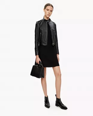 Theory - Stretch Leather Crop Jacket